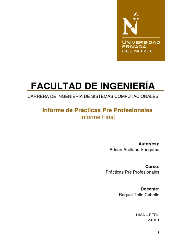 Modelo de Presentación de Informe Final | PDF | Calidad (comercial ...