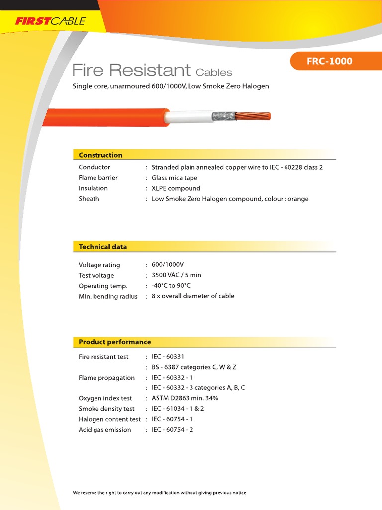 FRC FCI Power Single Core, 0.6-1kV | PDF