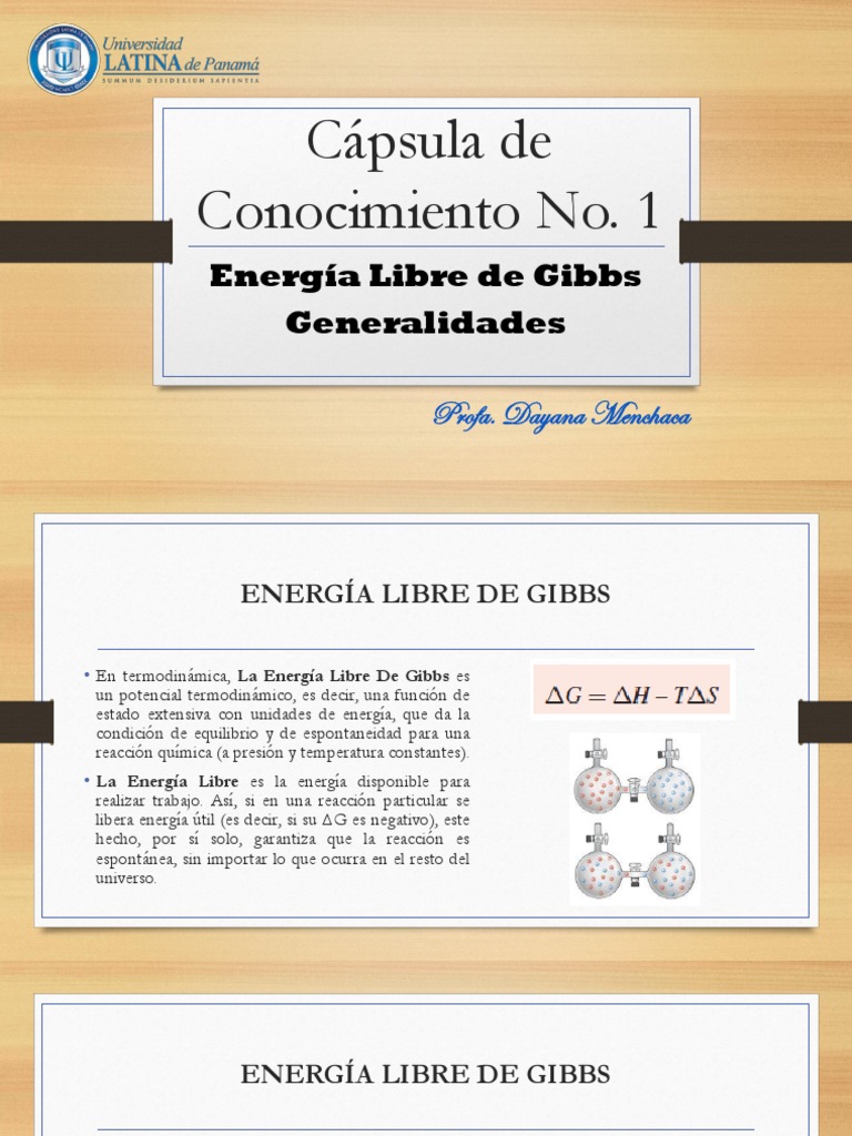 Cap de Conocimiento-1-Tema 2-Energia de Gibbs | PDF | Energía libre de Gibbs | Equilibrio químico