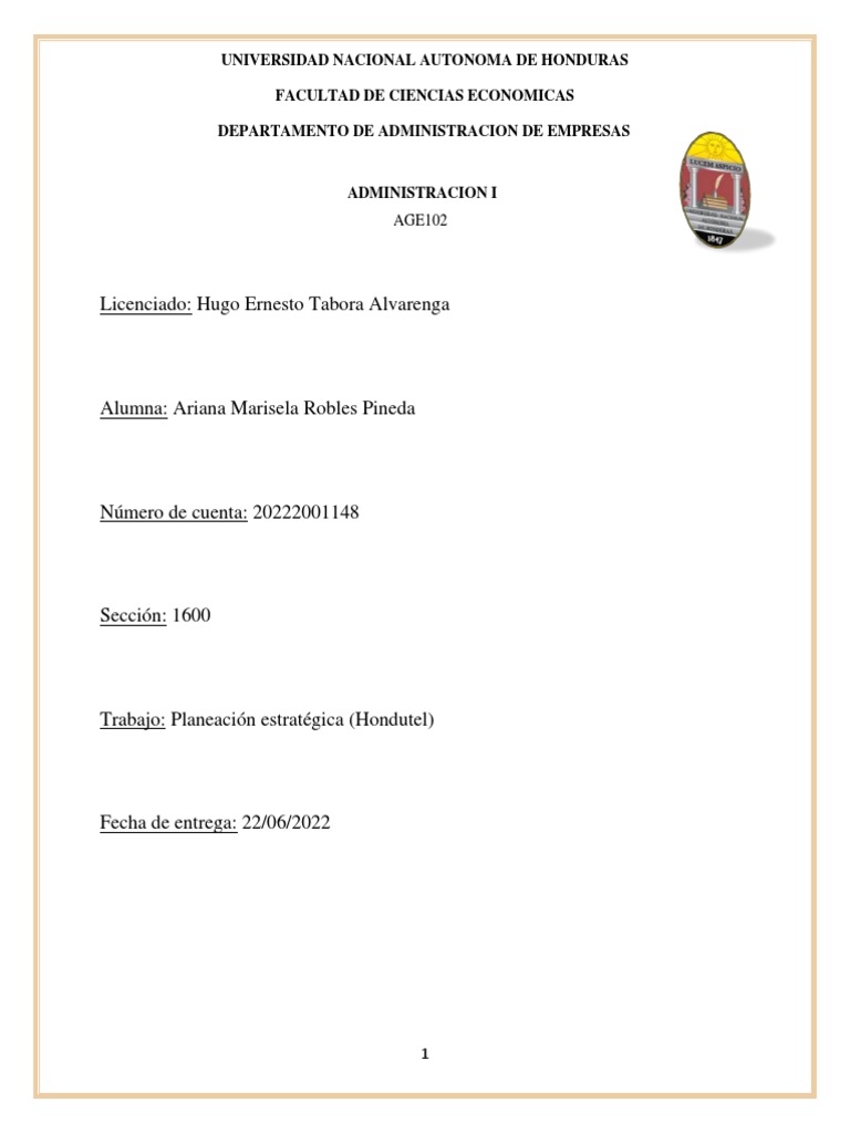 Robles Ariana U2T2a1 | PDF | Planificación | Business
