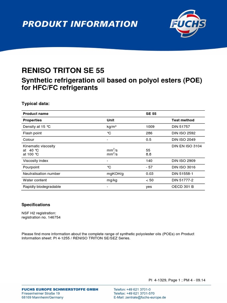 Описания RENISO refrig. Rivas | PDF | Phase (Matter) | Refrigeration
