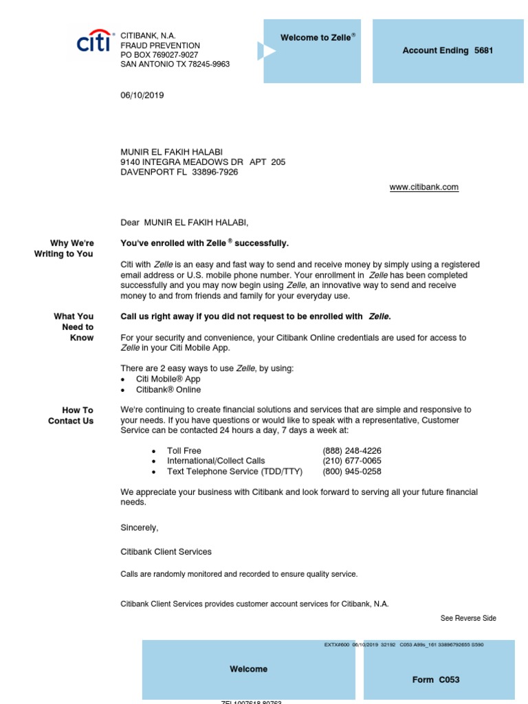 Citibank, N.A. Fraud Prevention PO BOX 769027-9027 SAN ANTONIO TX 78245 ...