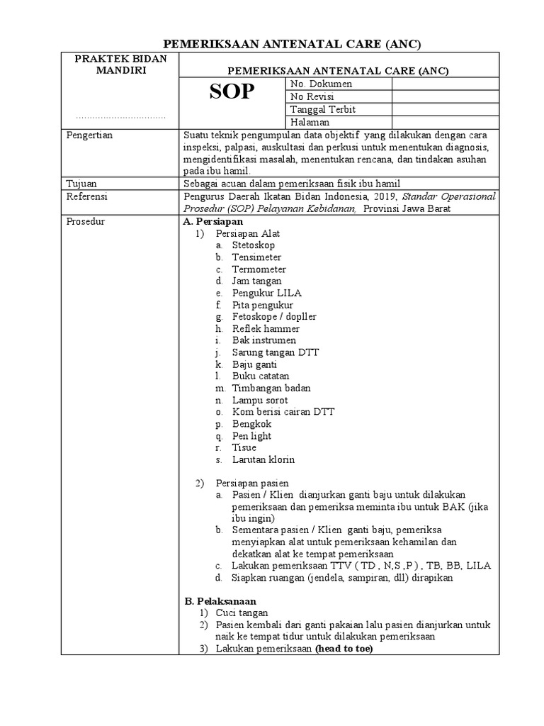 Sop Sesuai Buku Pink | PDF