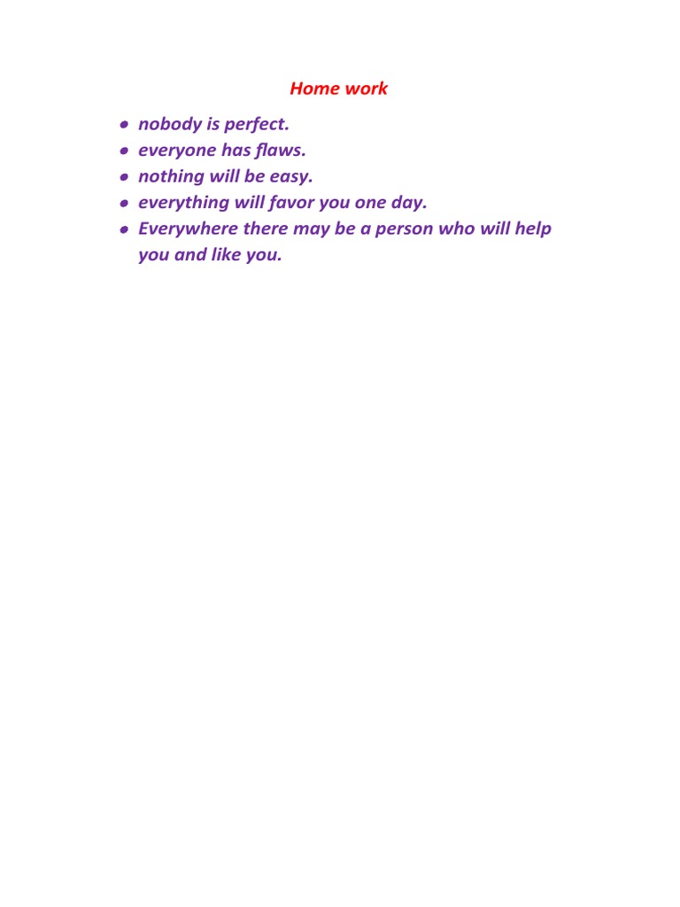 Home Work Poems | PDF