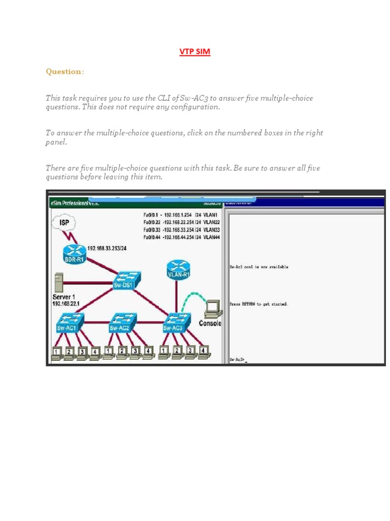 VTP Sim | PDF | Network Switch | Router (Computing)