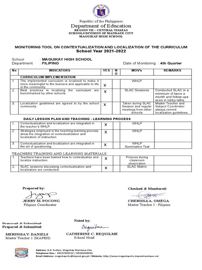 Monitoring Tool On Contextualization and | PDF | Curriculum | Learning