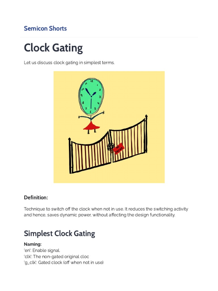 Clock Gating - Semicon Shorts | PDF | Information And Communications ...