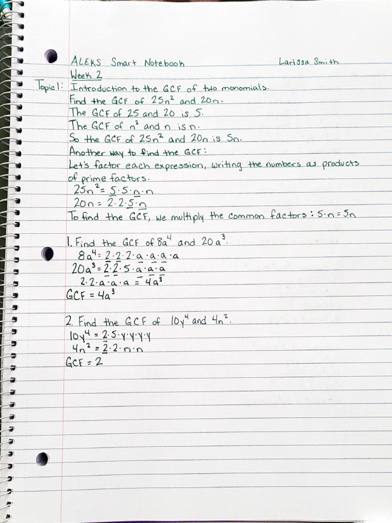 ALEKS Smart Notebook | PDF