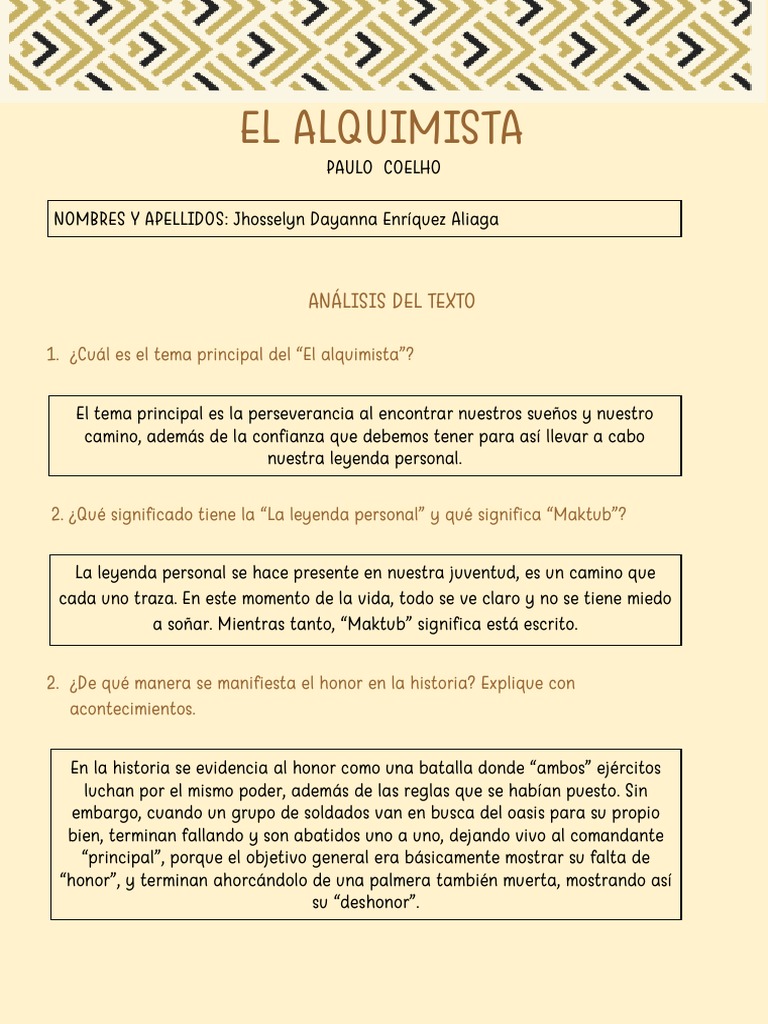 Significado y Temas de "El Alquimista" | PDF | Alquimia | Amor