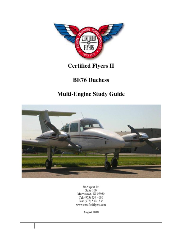 Certified Flyers II BE76 Duchess Multi-Engine Study Guide | PDF | Flight Dynamics (Fixed Wing ...