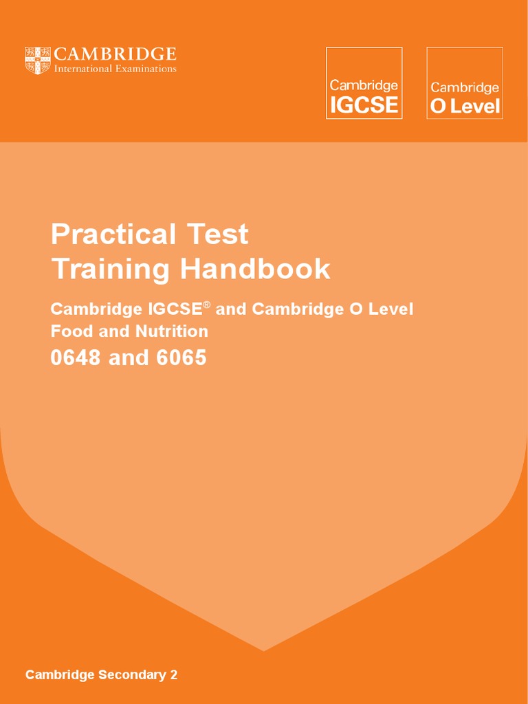 Practical Test Training Handbook | PDF | Cooking | Foods
