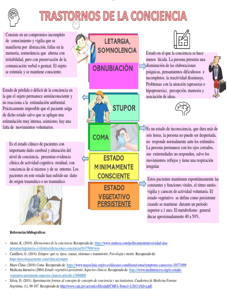 Alteraciones De La Conciencia Infografia Pdf Conciencia Coma