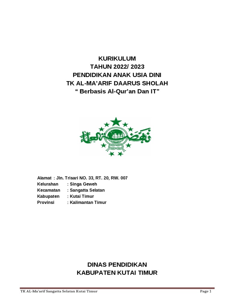 KTSP Al-Ma'arif | PDF