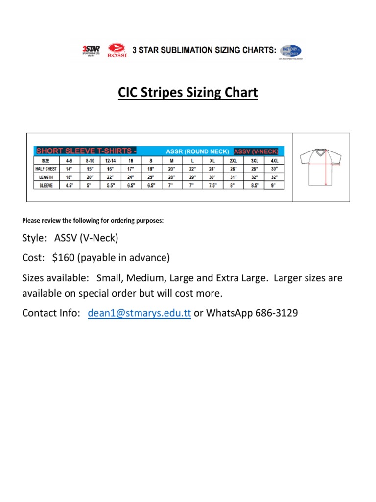 Pe Jersey Sizing Chart 2022 | PDF