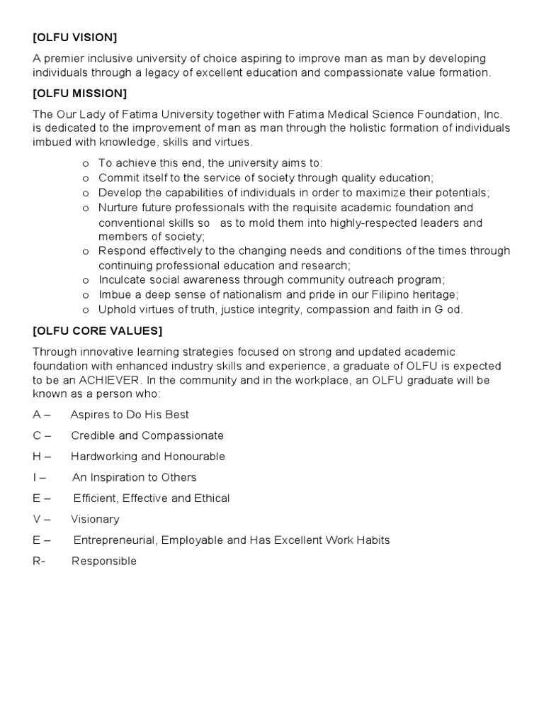 Olfu Vision | PDF | Id | Anthropology