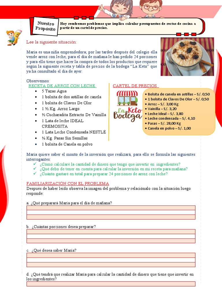 Mat - Iv Ciclo - Ficha 03 de Mayo | PDF | Comida y bebida | Alimentos