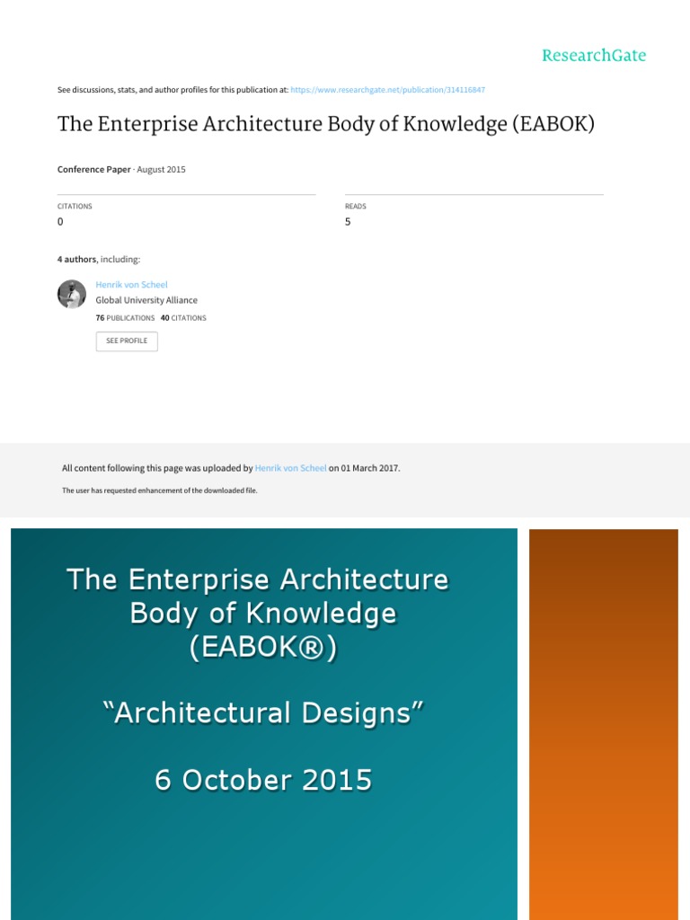 EABOK - Enterprise Architecture Body of Knowledge Guide Presentation ...