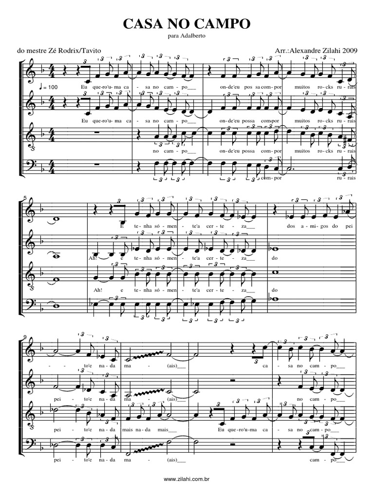 Partitura Casa No Campo | PDF