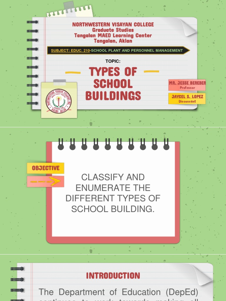 Types of School Buildings Overview | PDF | Door | Framing (Construction)