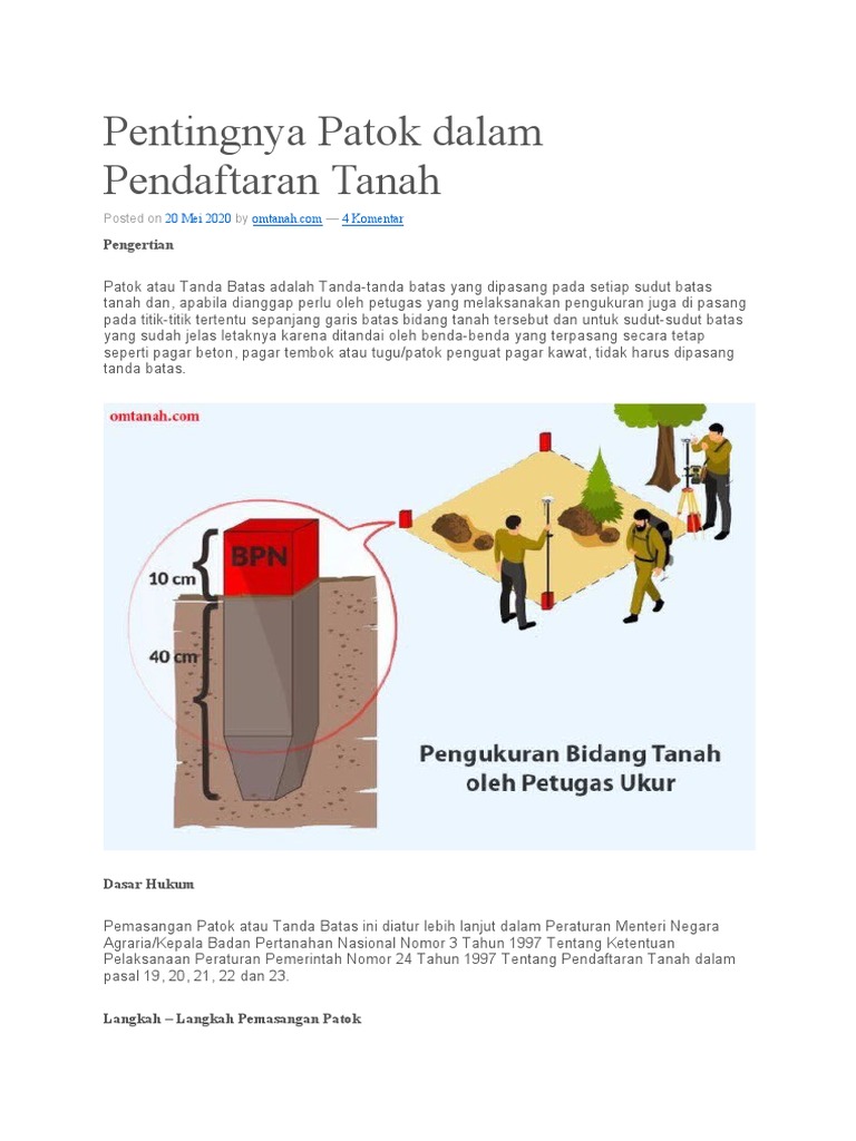 Pentingnya Patok Dalam Pendaftaran | PDF