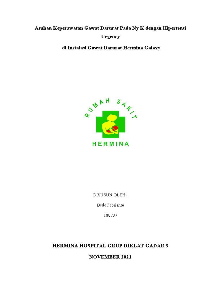 Asuhan Keperawatan Gawat Darurat Pada Ny K Dengan Hipertensi Urgency | PDF