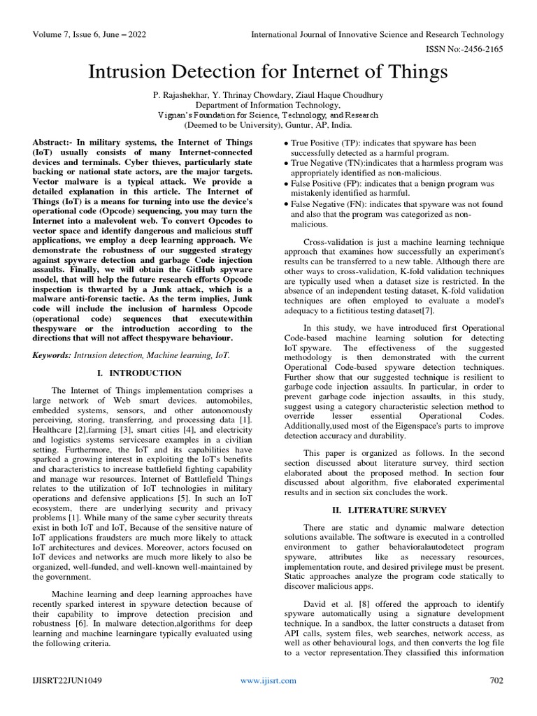 Intrusion Detection For Internet of Things | PDF | Internet Of Things ...