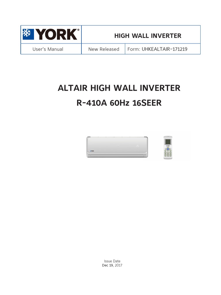 Inverter York Manual Instalacion | PDF | Air Conditioning ...