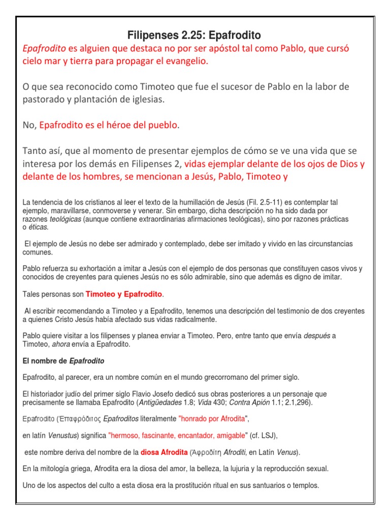 Epafrodito | PDF | Pablo el apóstol | Jesús