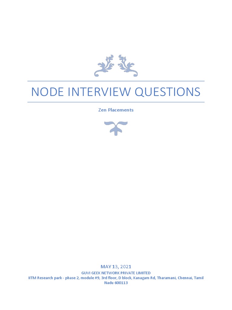 Node Interview Questions | PDF | Ajax (Programming) | Java Script Node Interview Questions | PDF | Ajax (Programming) | Java Script