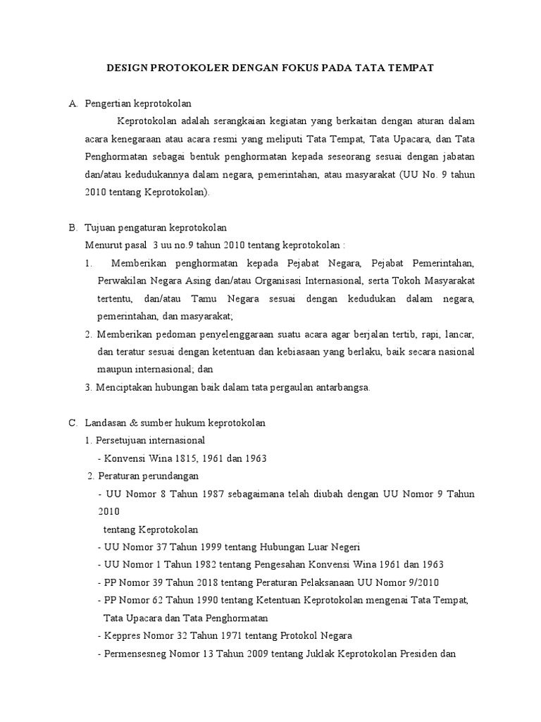 Design Protokoler Dengan Fokus Pada Tata Tempat | PDF