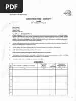 FORM F of Gratuity Nomination | PDF | Government | Justice