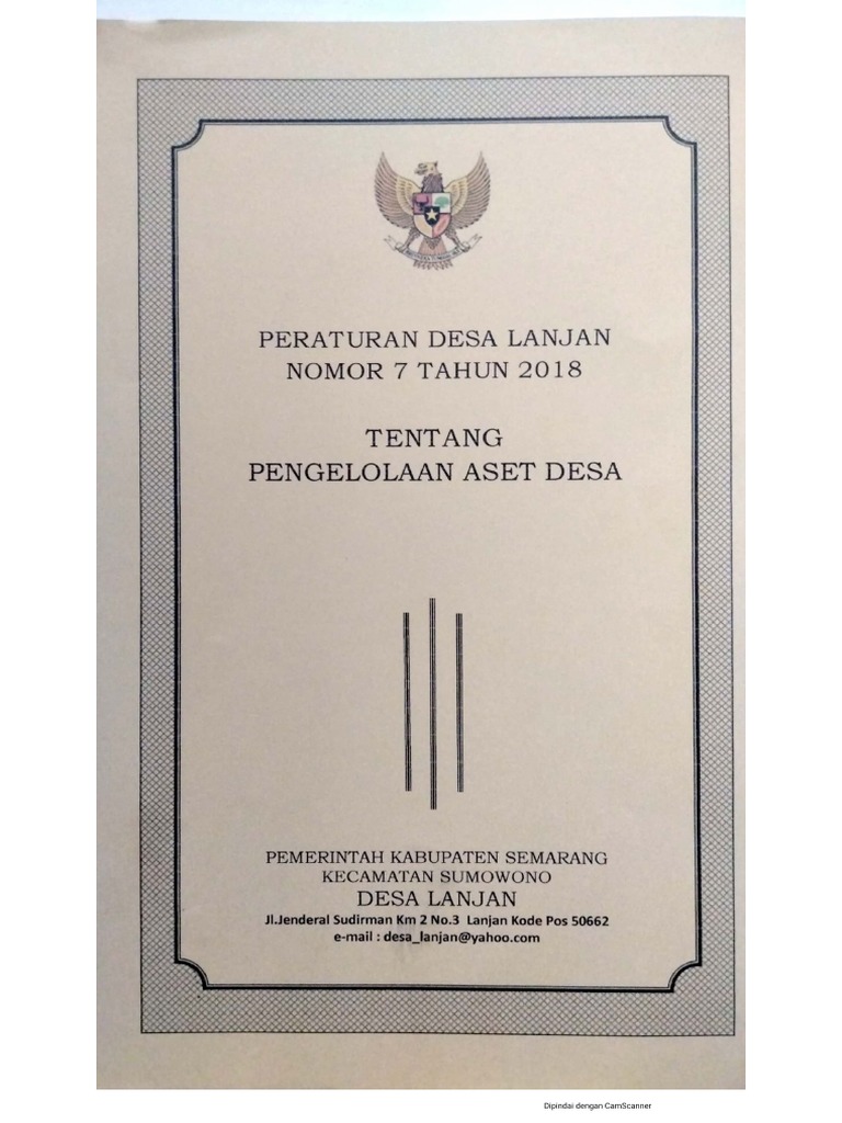 Perdes Pengelolaan Aset Desa | PDF