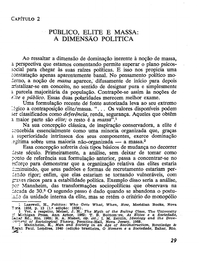 Elite, Massa e Poder Político | PDF | Jean-Jacques Rousseau | Sociologia
