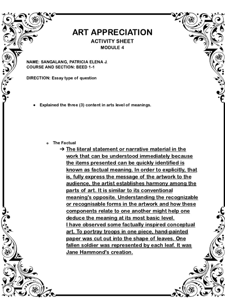 ART APPRECIATION - Module 4 | PDF | Paint | Canvas