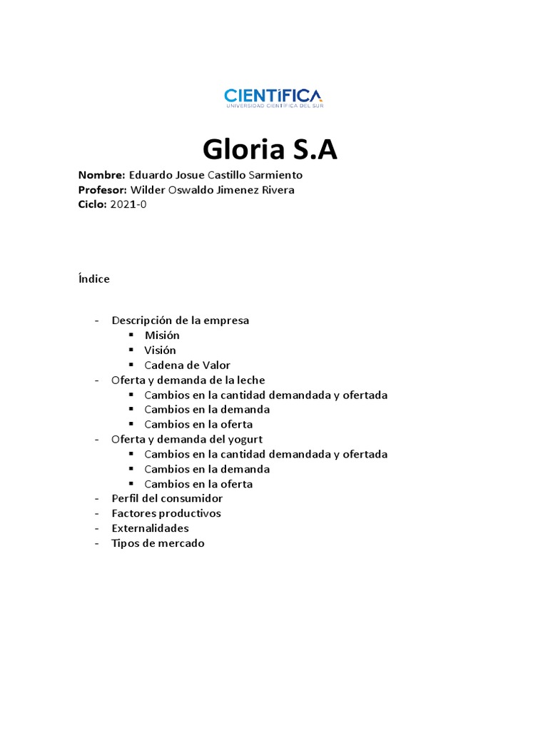 Modelo Ec3 - Gloria | PDF | Oferta y demanda | Oferta (economía)