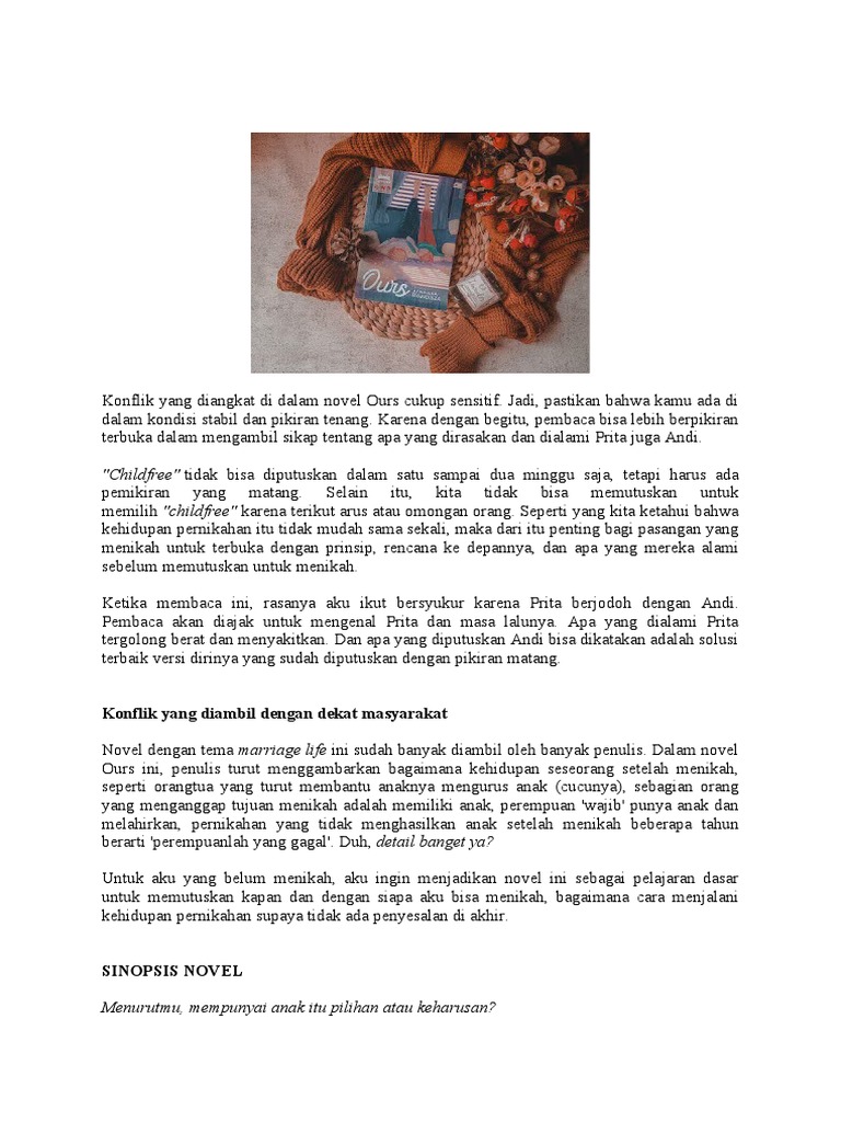 Review Novel OURS | PDF