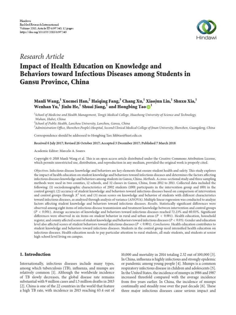 Impact of Health Education On Knowledge and Behavi | PDF | Preventive ...