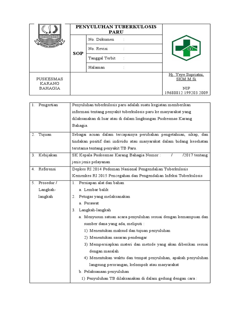 Sop Penyuluhan Tuberkulosis Paru | PDF