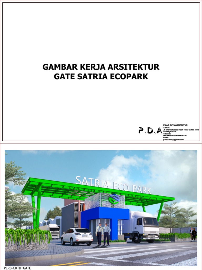 Satria Ecopark Gate Architecture Plans | PDF