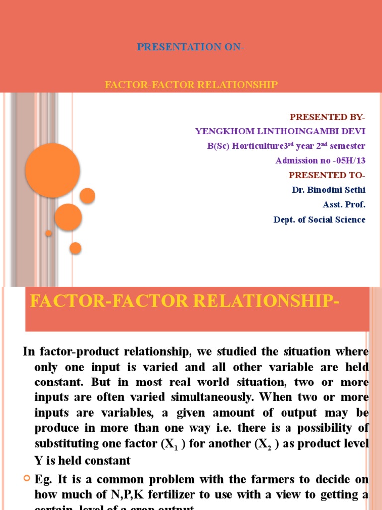 Presentation On-: Factor-Factor Relationship | PDF | Production ...
