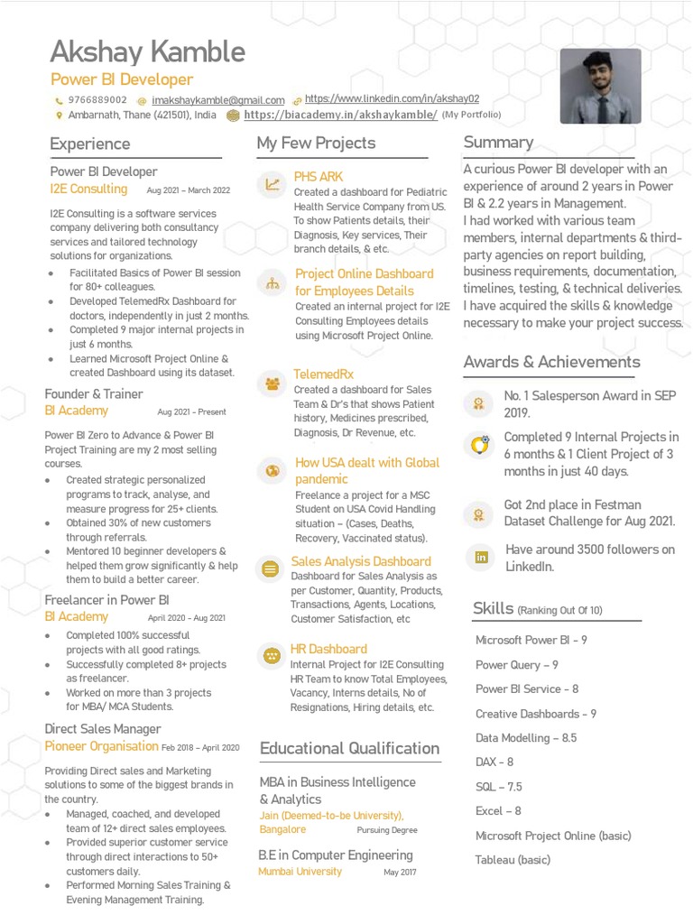 Akshay Kamble: Experience My Few Projects | PDF | Analytics ...