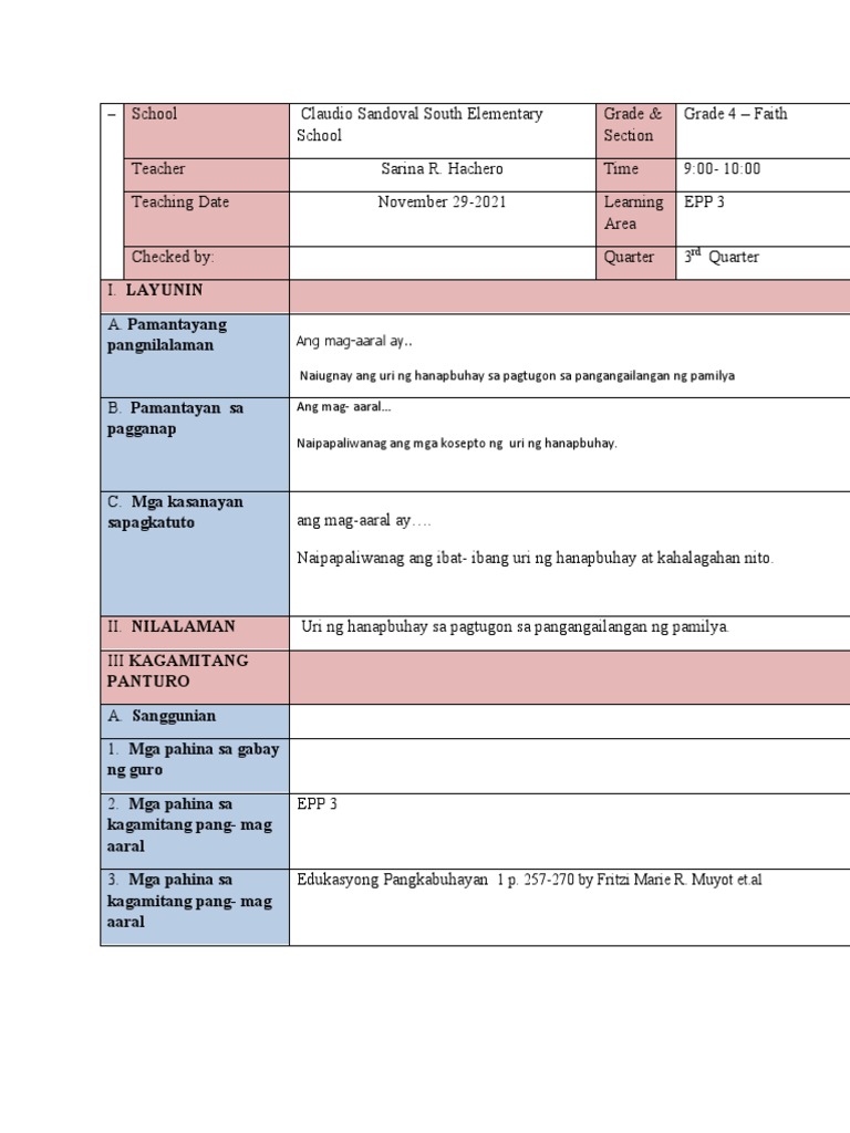 Detailed Lesson Plan in EPP | PDF