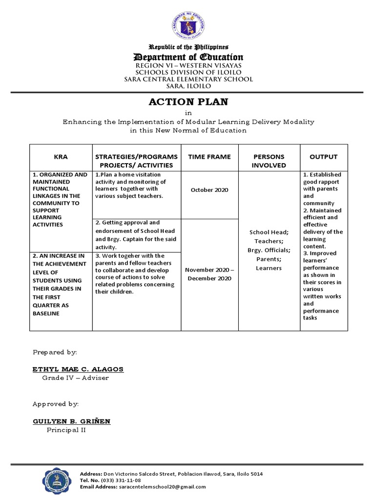 Department of Education: Action Plan | PDF | Learning | Education Theory