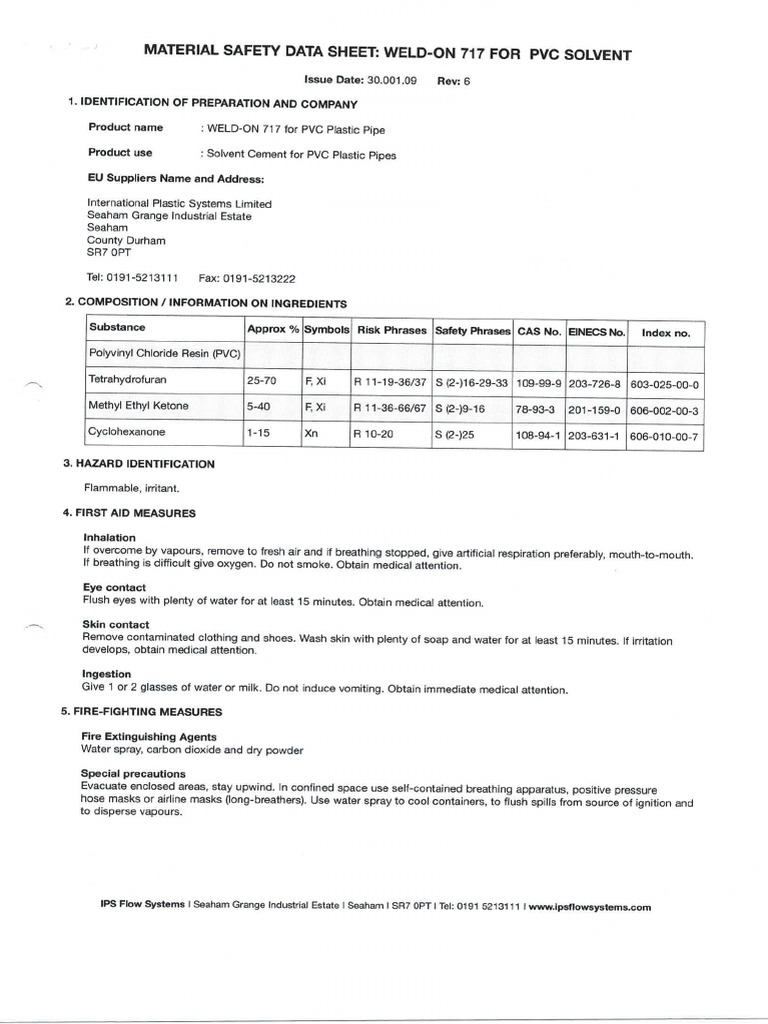 SDS PVC Solvent | PDF