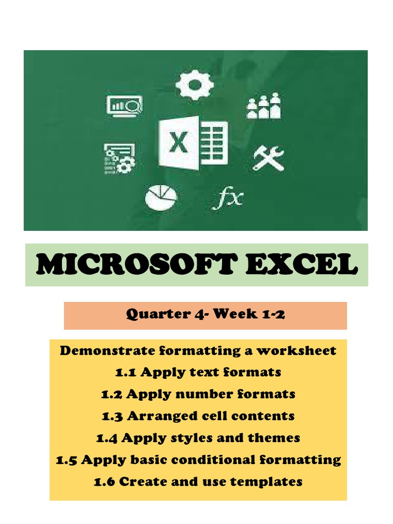 Microsoft Excel: Quarter 4-Week 1-2 | PDF | Typefaces | Microsoft Excel