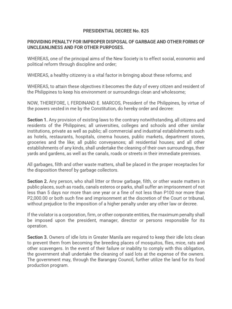 PD 825 | PDF | Public Law | Government