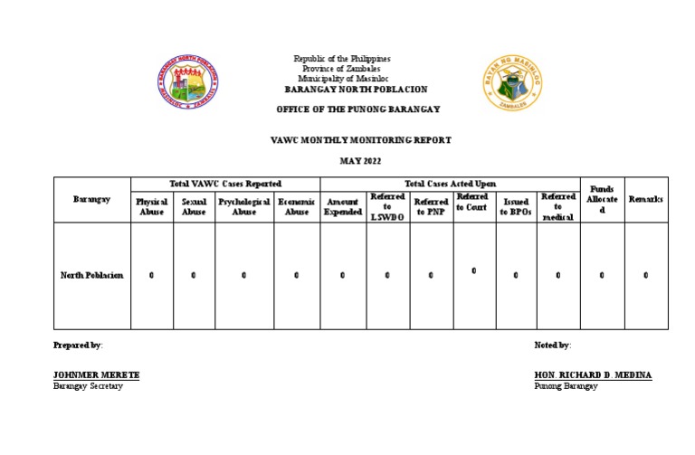 VAWC Form | PDF