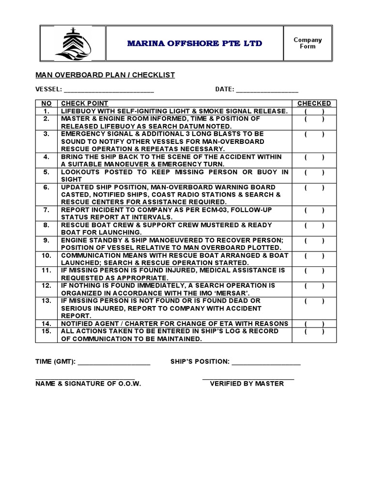 Man Overboard Plan | PDF