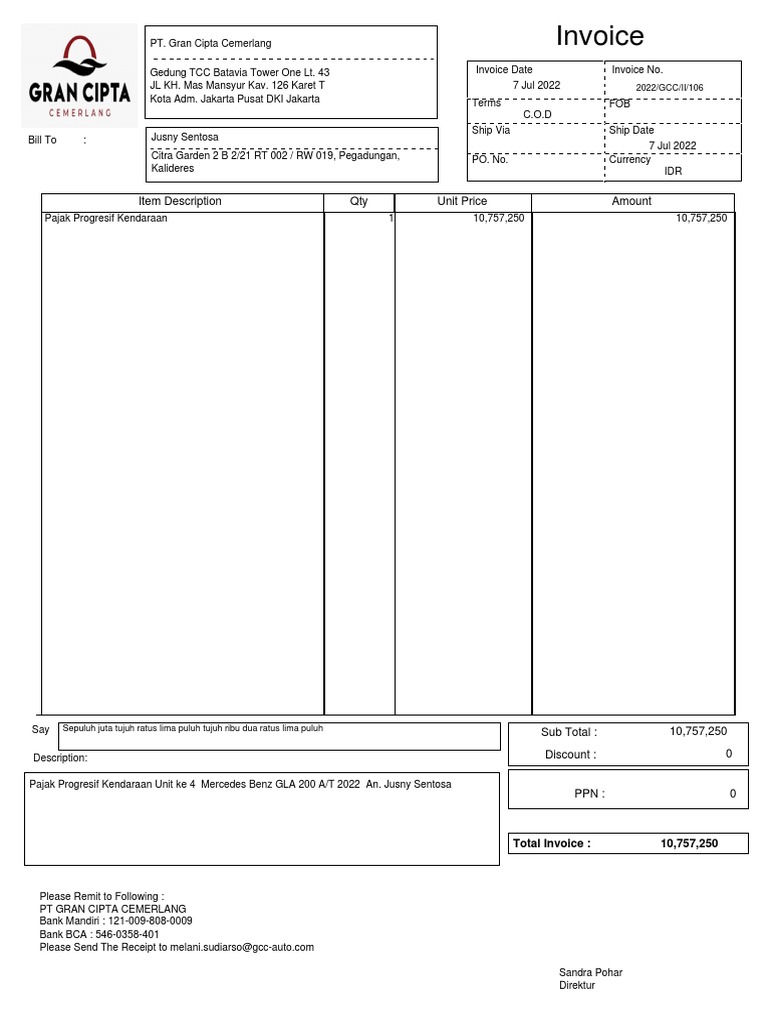 Invoice: Item Description Qty Unit Price Amount | PDF | Business Documents | Accounting