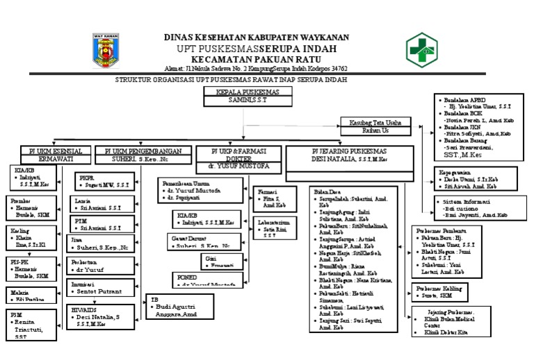 Struktur Organisasi Puskesmas Rawat Inap Serupa Indah | PDF